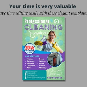 Cleaning Service Flyer DIY Sheet Cleaning Service Poster - Etsy