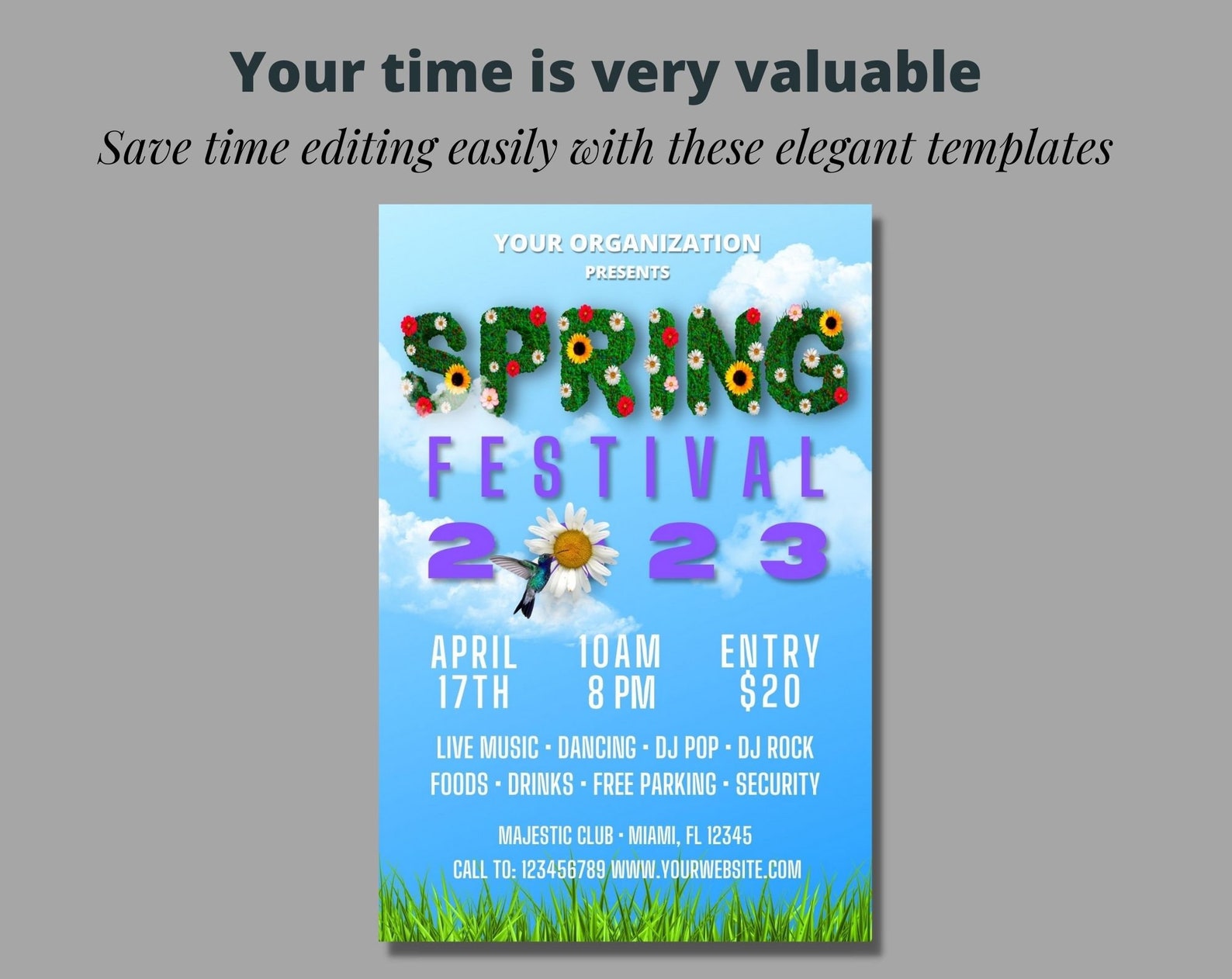 Spring Flyer Template, Spring Festival Template, Spring Event Flyer ...