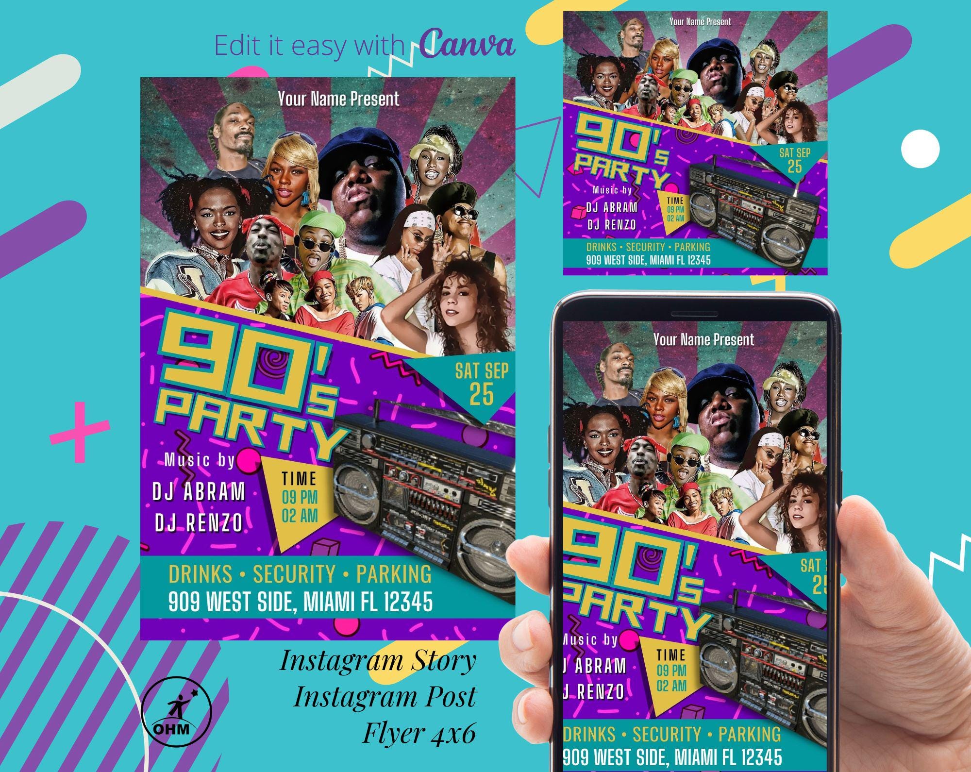 90s Party Invitation, Editable 90s Birthday Invitation,90s Invitations ...