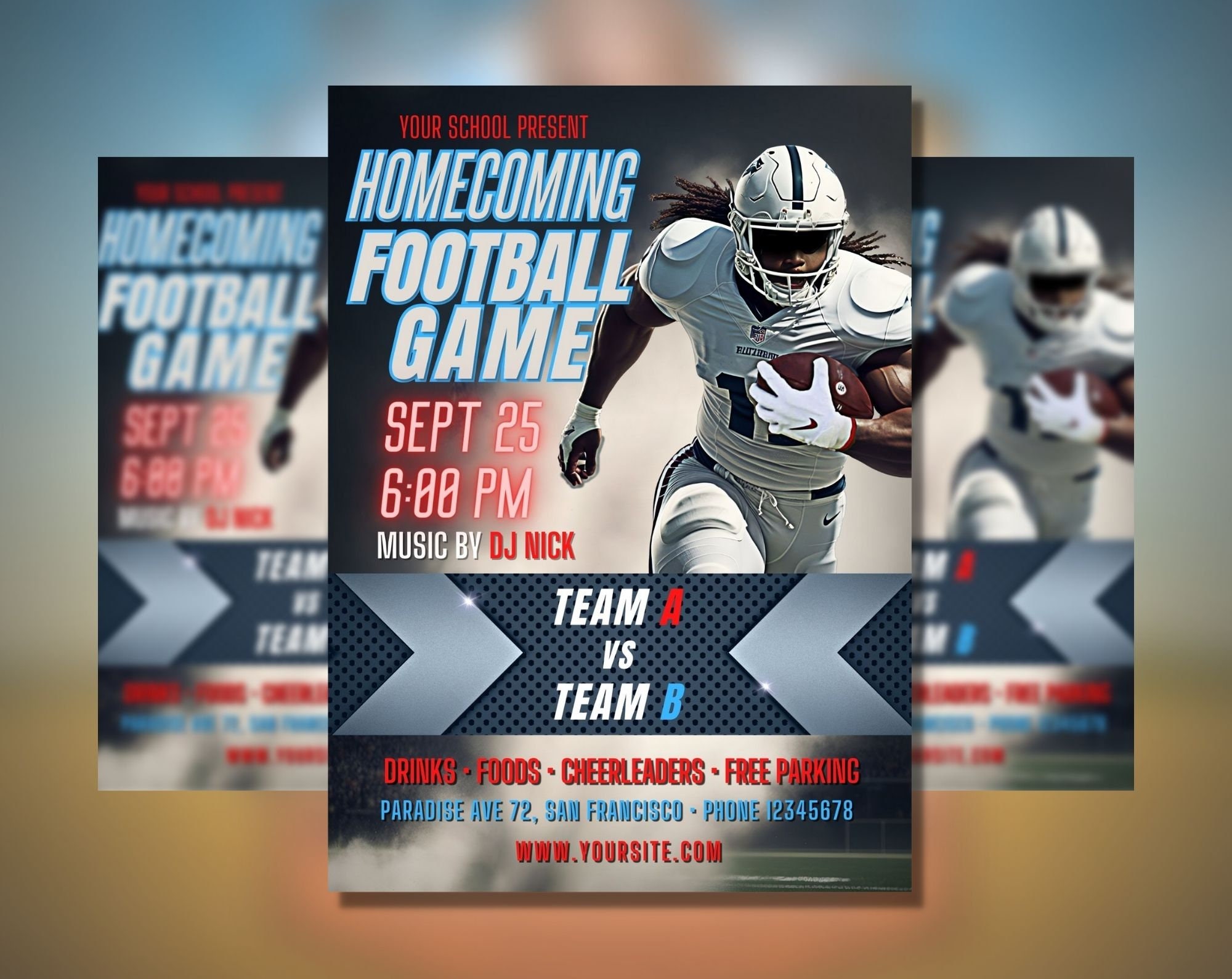 Homecoming Football Flyer Template Homecoming Football Game - Etsy