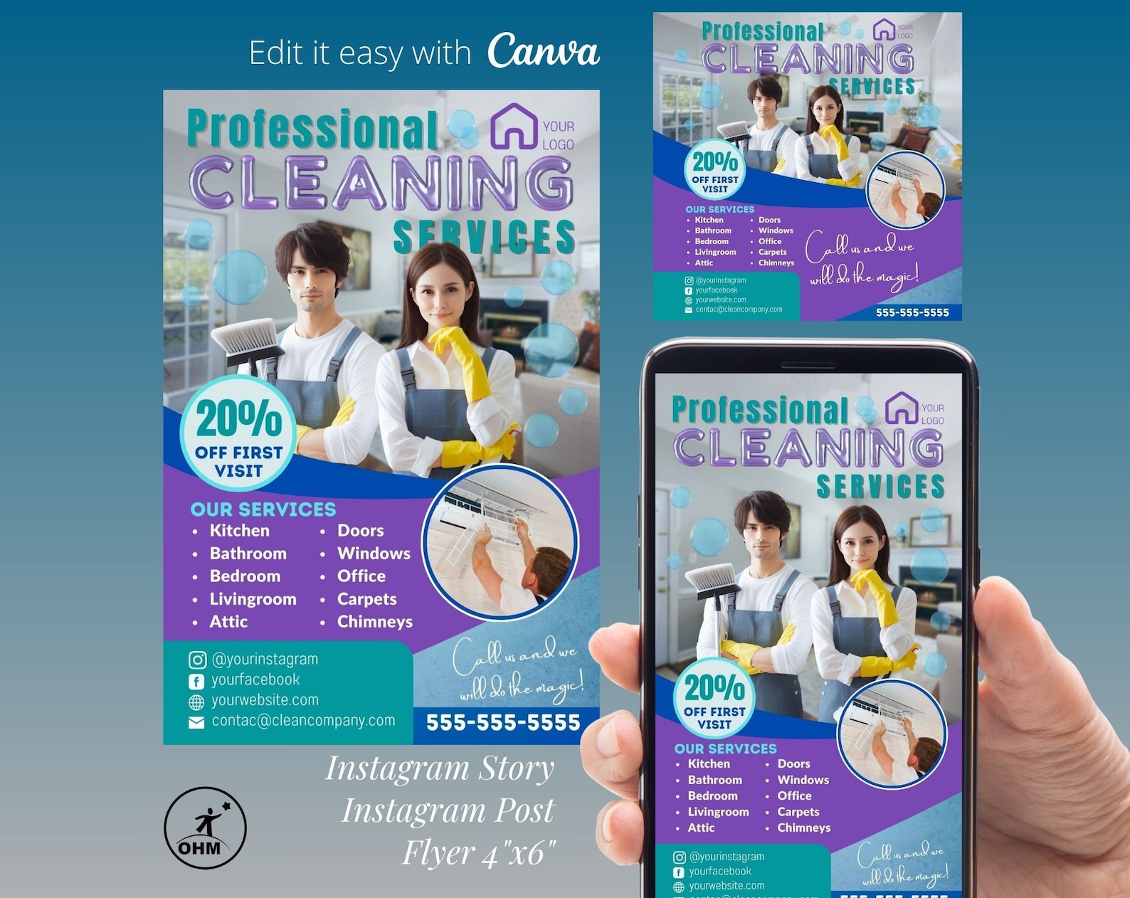 Cleaning Service Flyer, DIY Sheet, Cleaning Service Poster ...