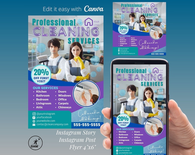 Cleaning Service Flyer, DIY Sheet, Cleaning Service Poster ...