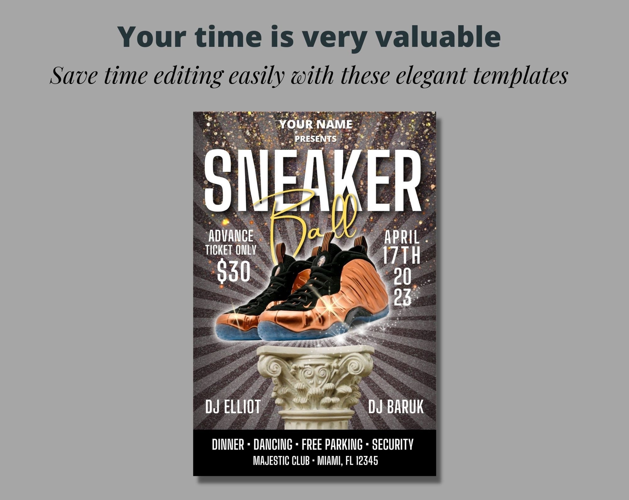 Sneaker Ball Template Flyer, Sneaker Ball Party Flyer Event, Sneaker ...
