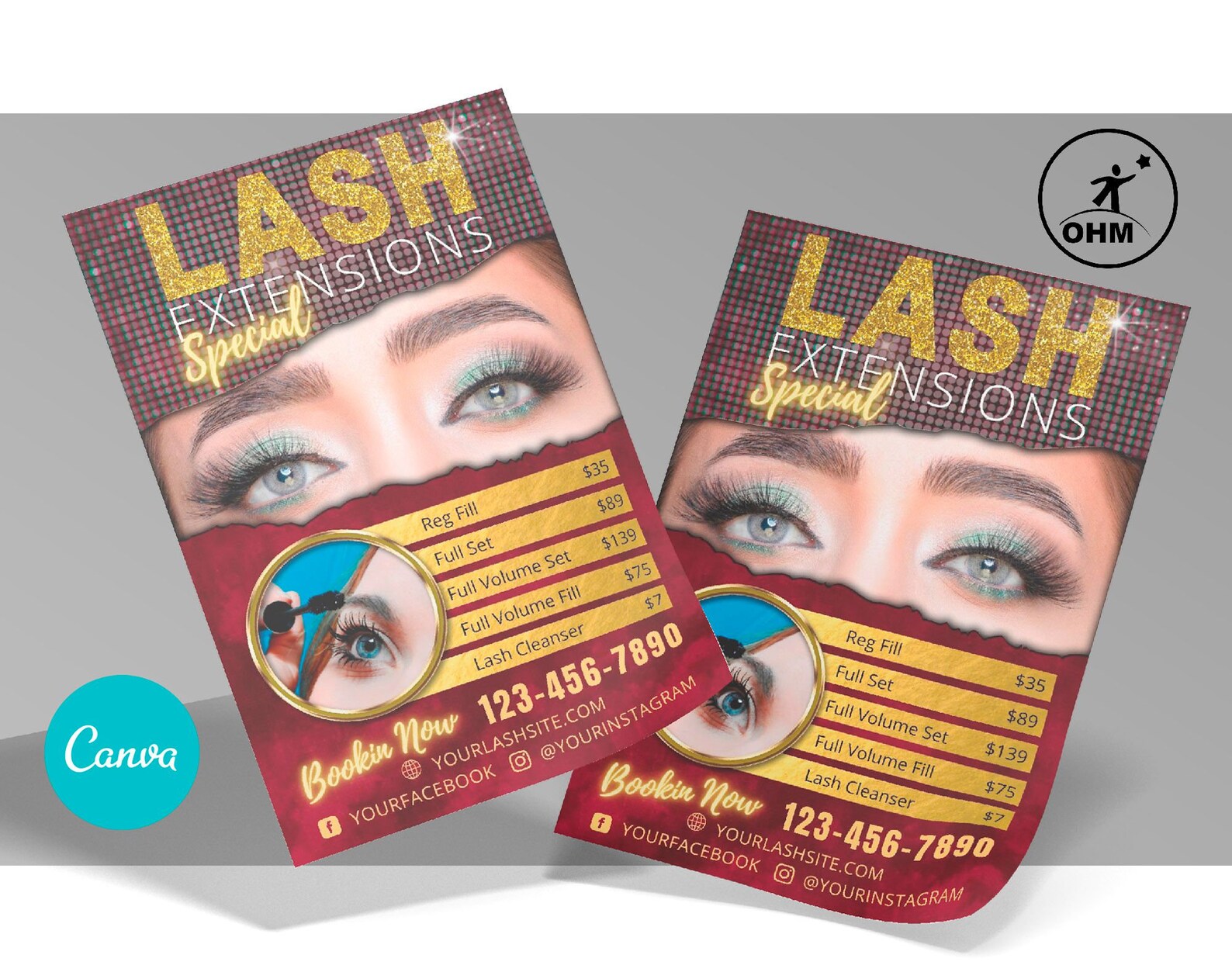 Lash Menu Template , Lash Content, Lash Tech Flyer, Lash Spring Flyer ...