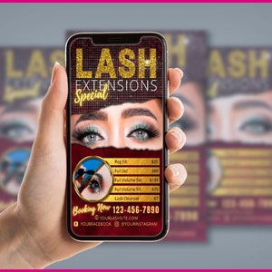 Lash Menu Template , Lash Content, Lash Tech Flyer, Lash Spring Flyer ...