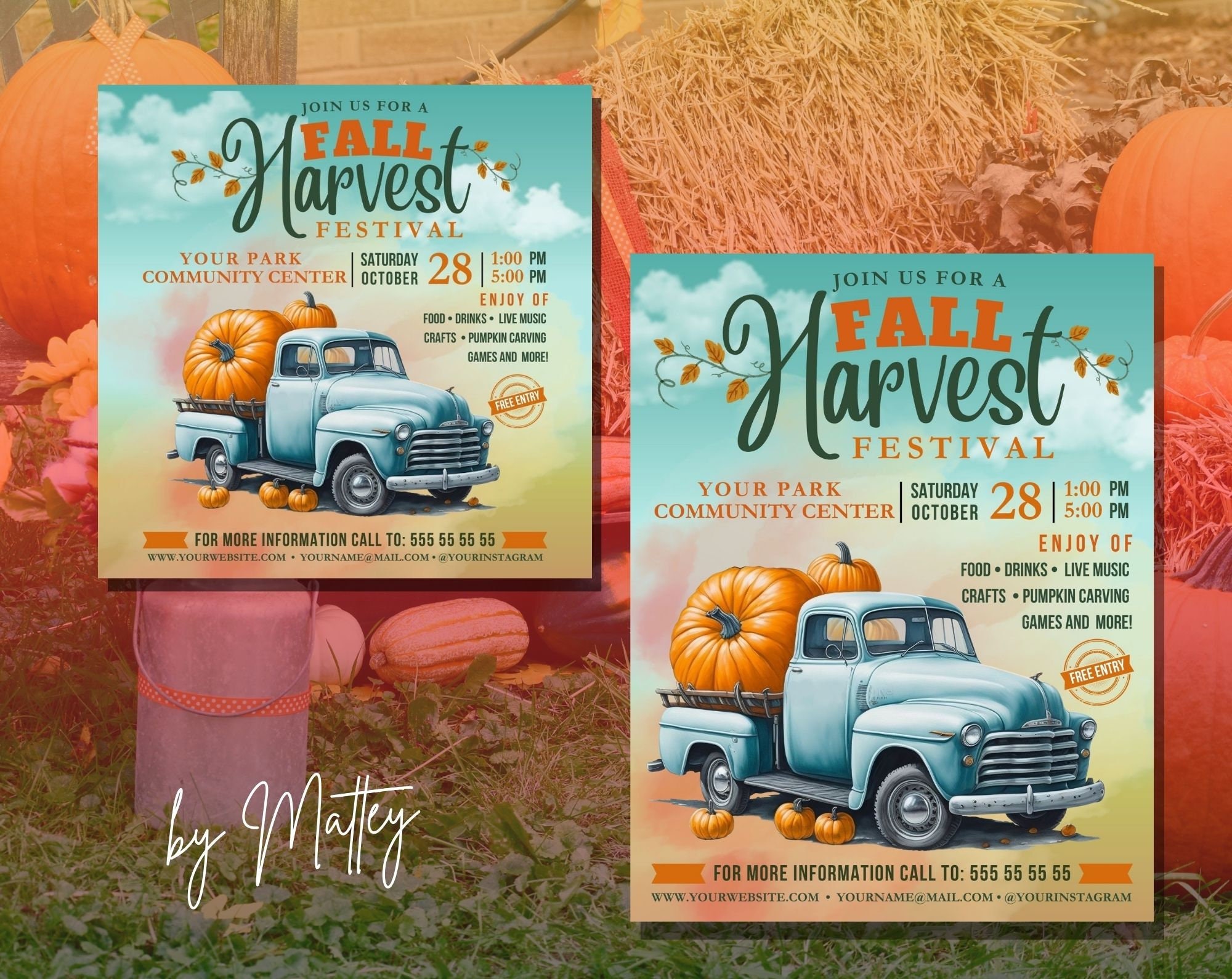 Fall Event Flyer Template, Fall Fest Invite, Fall Fest Concert, Fall ...