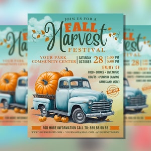 Fall Event Flyer Template, Fall Fest Invite, Fall Fest Concert, Fall ...