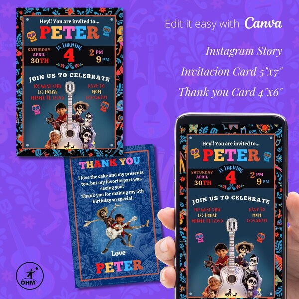 Coco Digital Invitations - Etsy