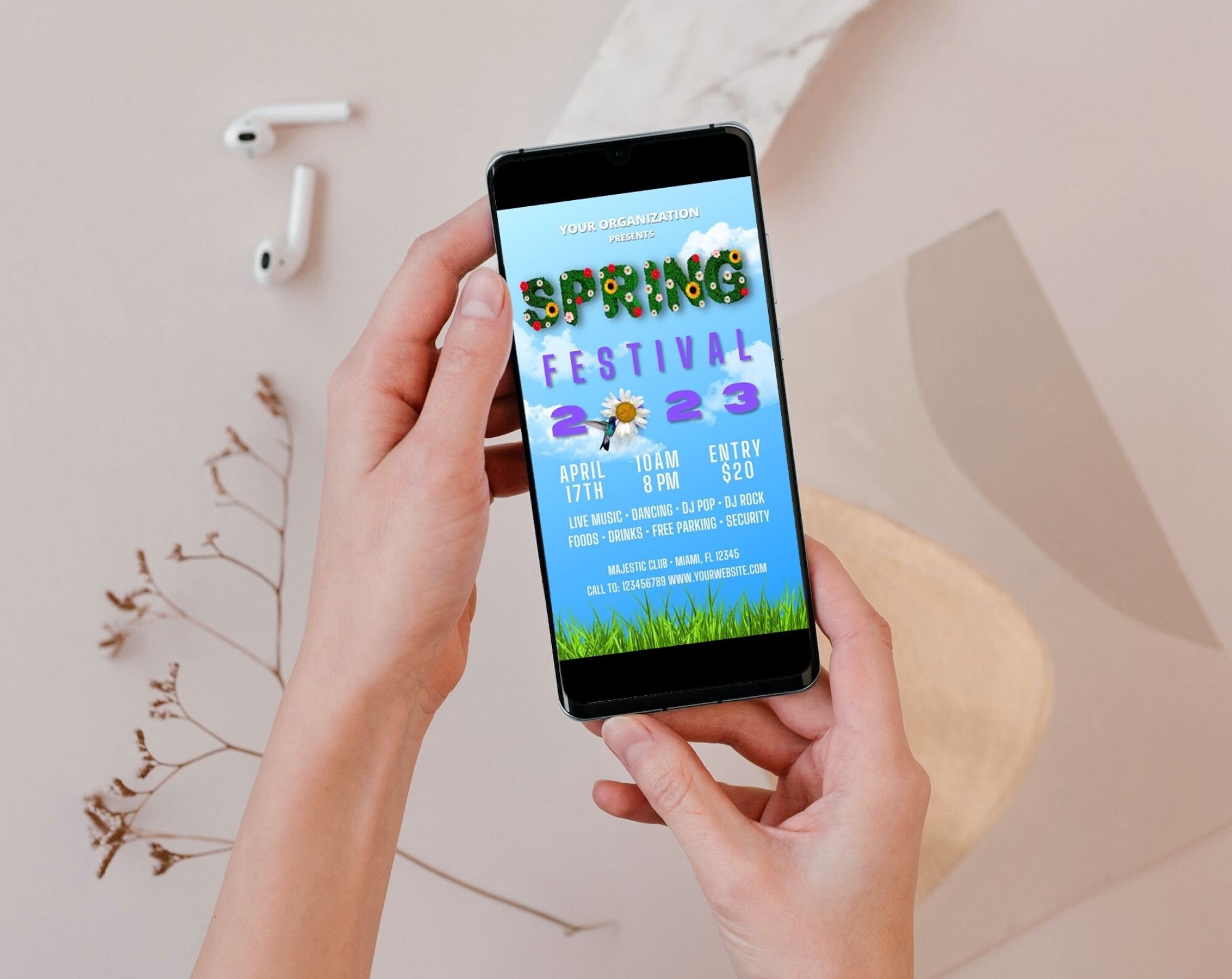 Spring Flyer Template, Spring Festival Template, Spring Event Flyer ...