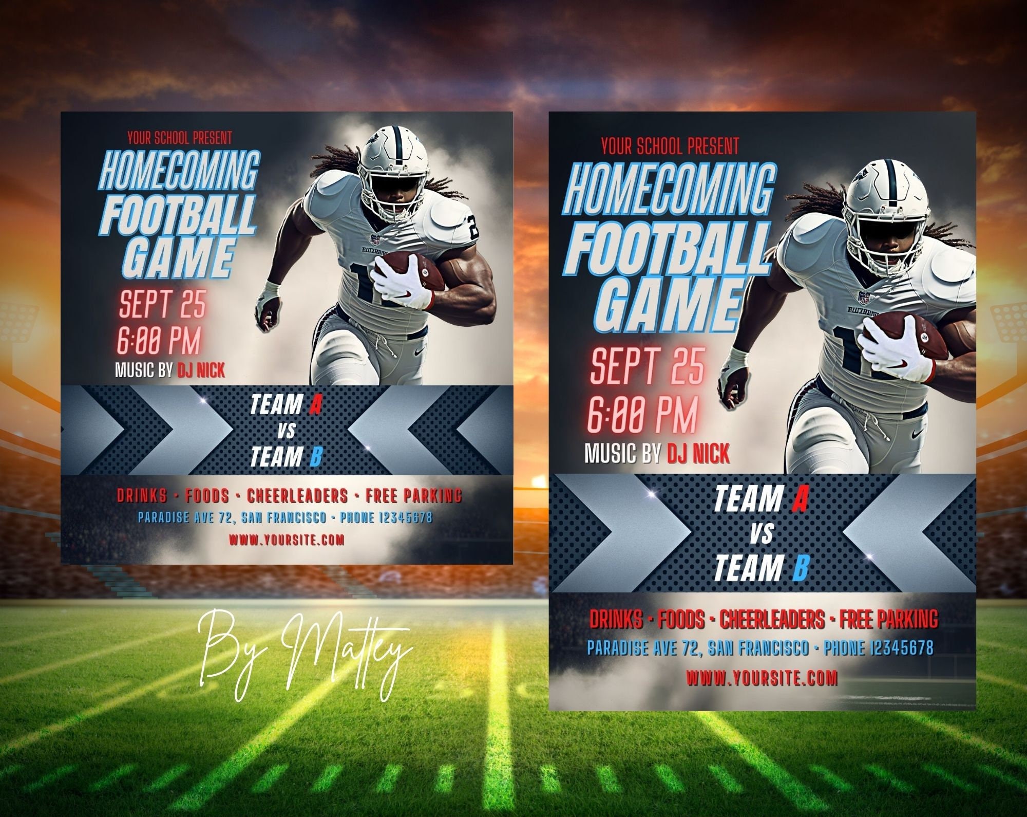 Homecoming Football Flyer Template Homecoming Football Game - Etsy