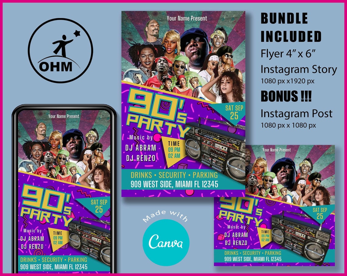 90s Party Invitation Editable 90s Birthday Invitation90s - Etsy