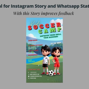 Kids Soccer Camp Flyer Template, Kids Soccer School Flyer, Soccer ...