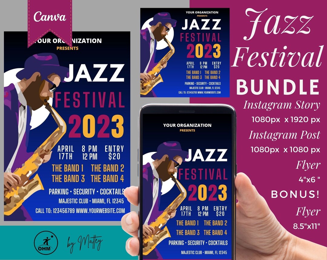 Jazz Festival Flyer Template, Jazz Festival Template, Jazz Event Flyer ...