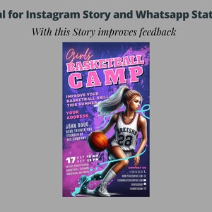 GIRL BASKETBALL FLYER Template, Training Template , Diy Flyer ...