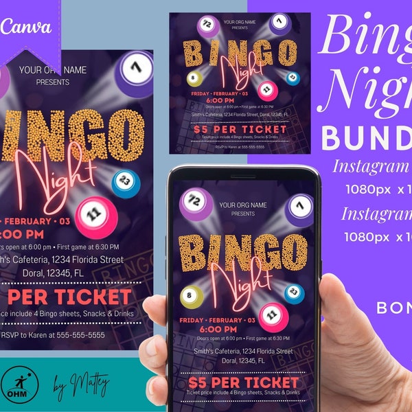Bingo Flyer Template Canva - Etsy