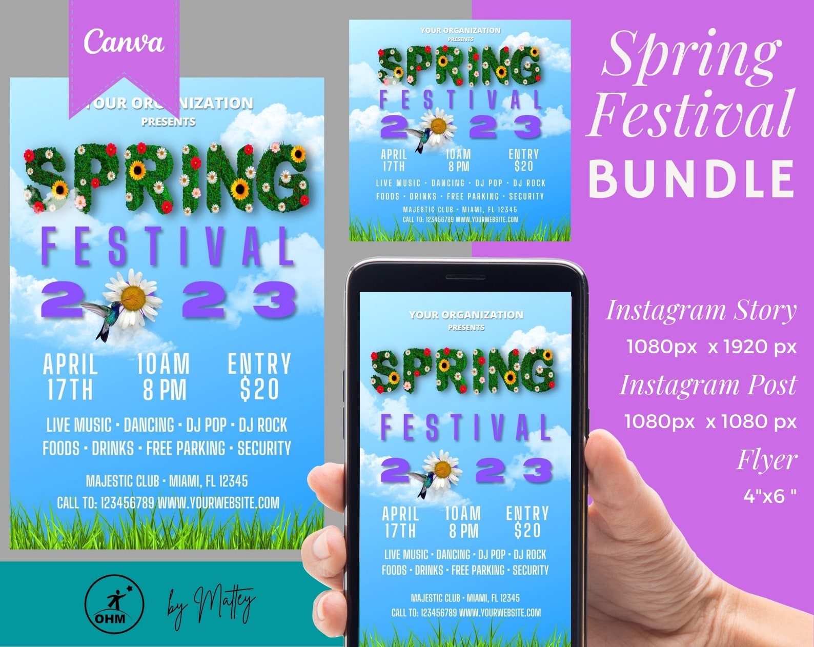 Spring Flyer Template, Spring Festival Template, Spring Event Flyer ...