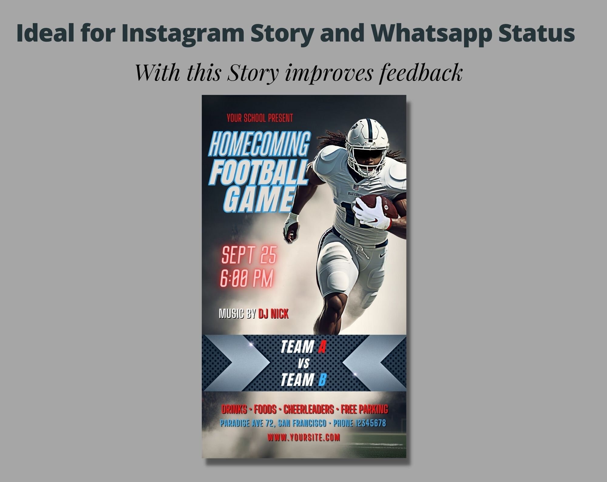 Homecoming Football Flyer Template Homecoming Football Game - Etsy