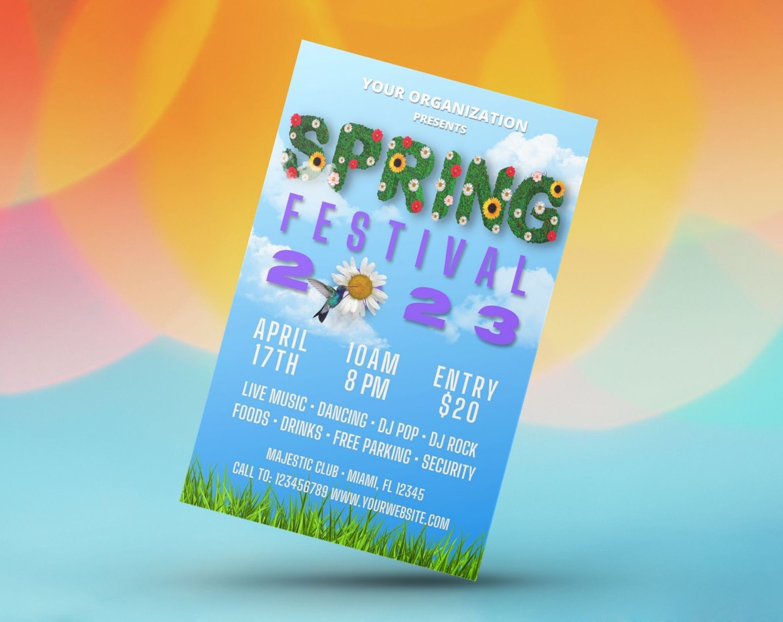Spring Flyer Template, Spring Festival Template, Spring Event Flyer ...
