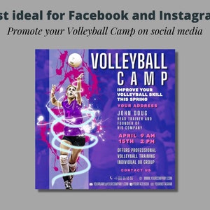 VOLLEYBALL FLYER TEMPLATE, Volleyball Game, Editable Flyer, Diy Flyer ...