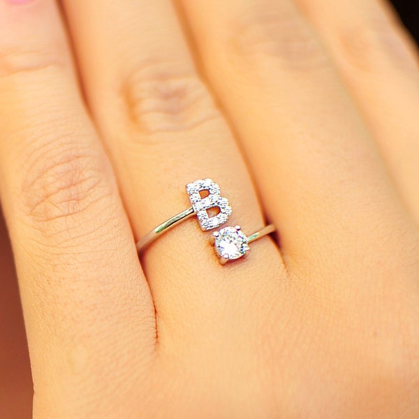 Letter Ring - Etsy