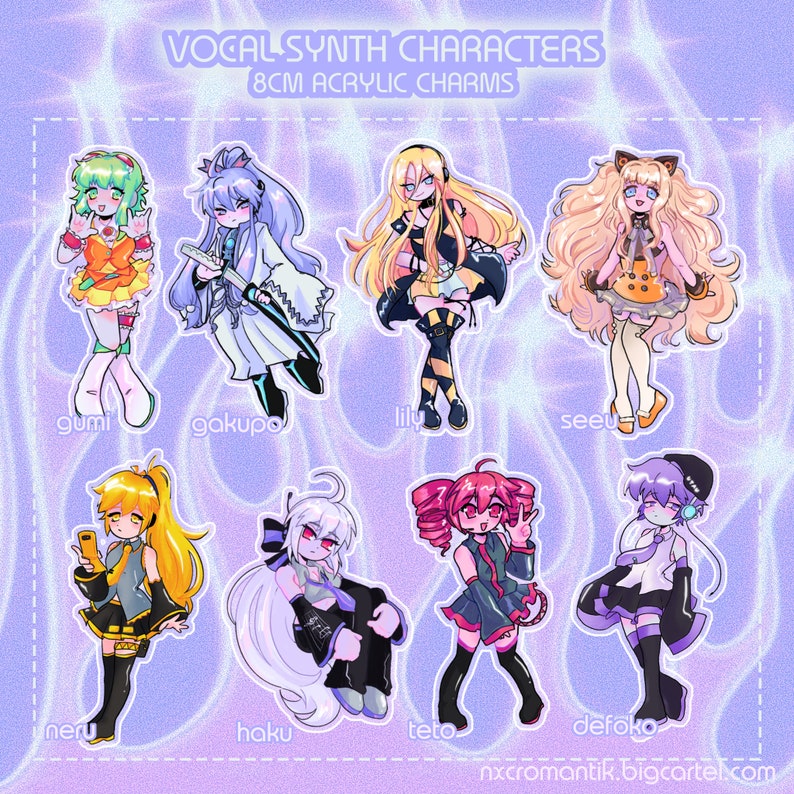 Vocal Synth Characters 8cm Glitter Acrylic Keychains - Etsy