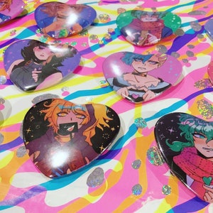 YTTD 2.25 Heart Badges Visual Novel Anime Gift Ita Bag Badge Your Turn ...