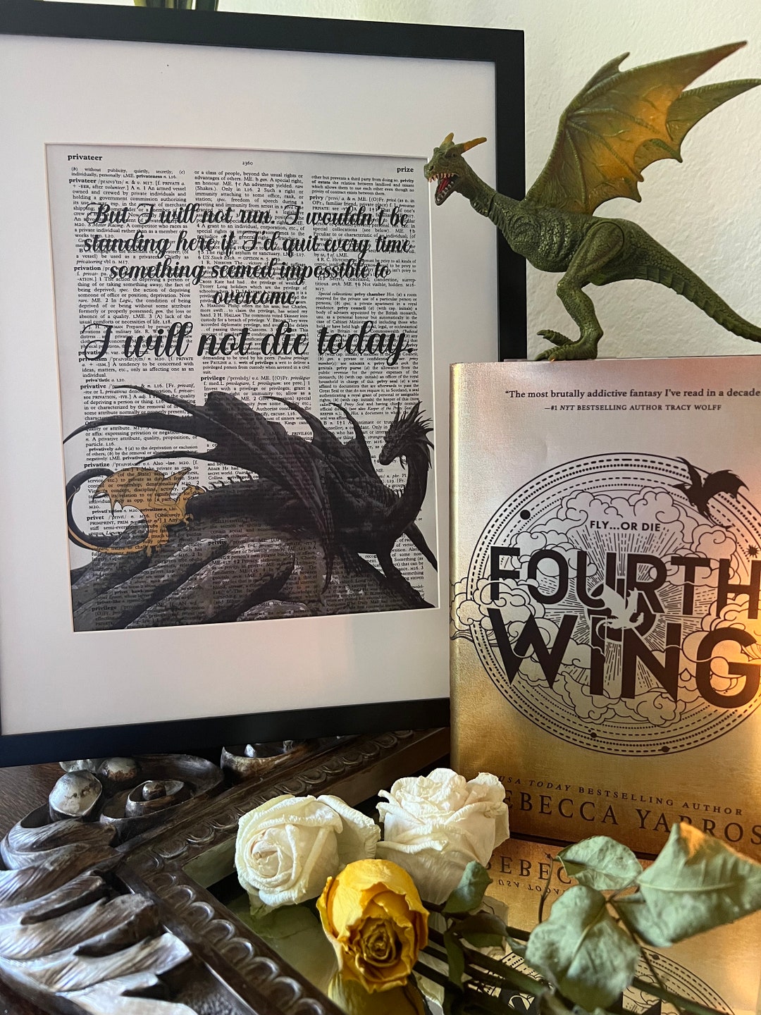 Fourth Wing, I Will Not Die Today, Rebecca Yarros, Dragon, Dictionary ...