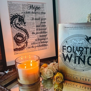 Fourth Wing, Hope, Rebecca Yarros, Dragon, Dictionary Print, Vintage ...