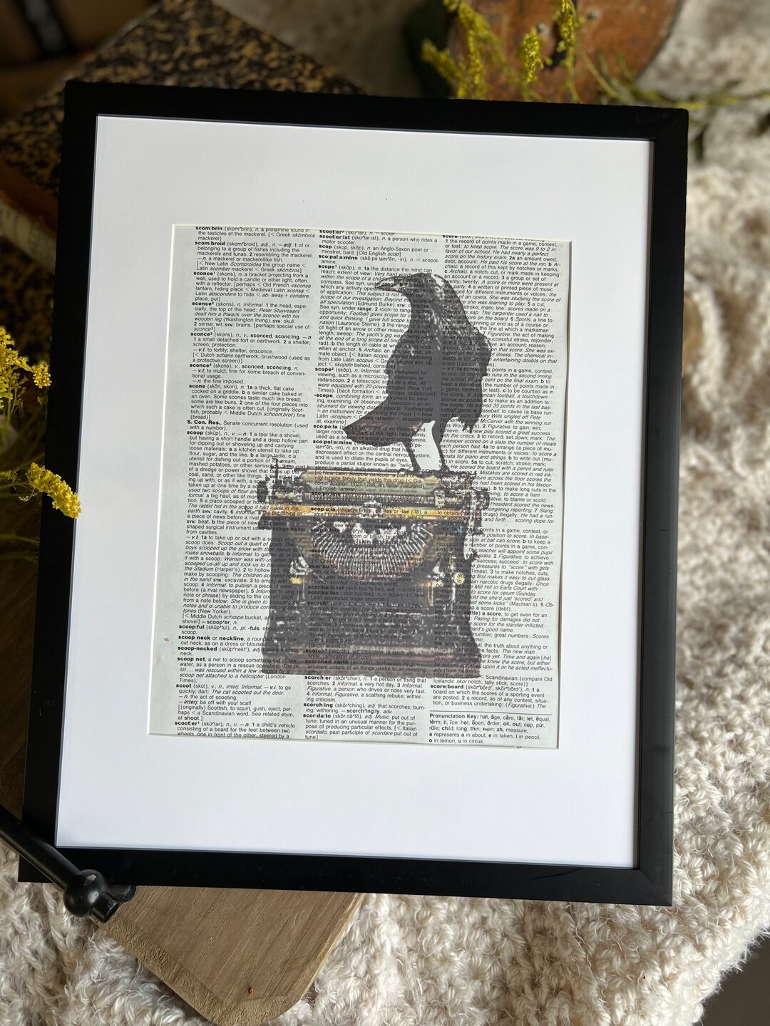 Writing Raven, Vintage Dictionary Print, Crow on Typewriter, Book Art ...