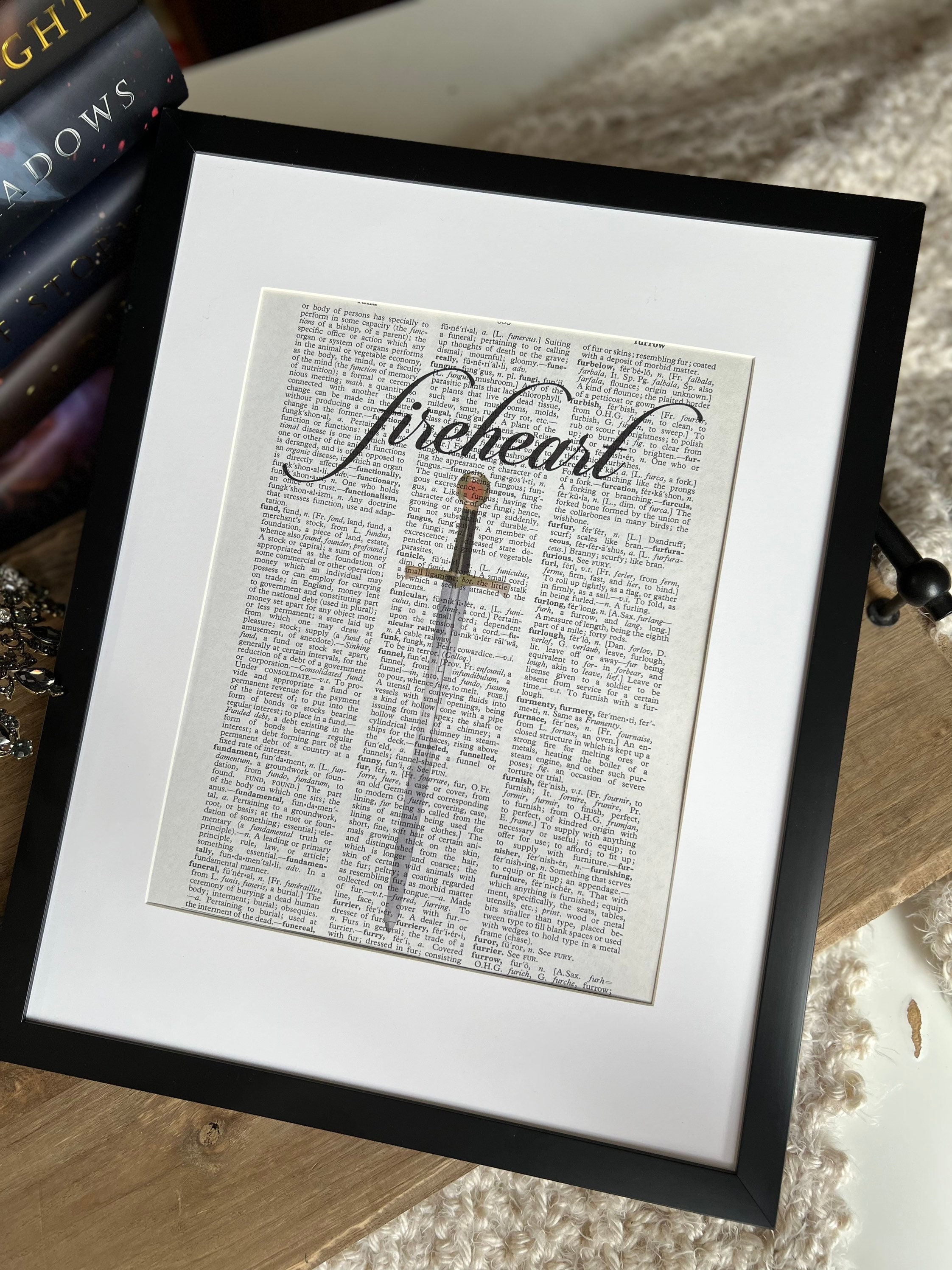 Fireheart, Throne of Glass, TOG, Dictionary Print, Vintage Print, Book ...