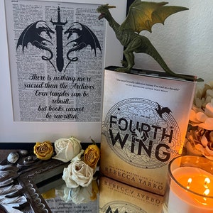 Fourth Wing, the Archives, Rebecca Yarros, Dragon, Dictionary Print ...