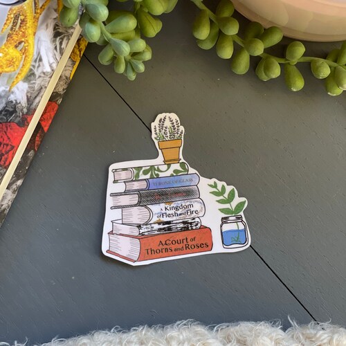 Stacked Books Sticker FBAA Six of Crows ACOTAR INSPIRED | Etsy