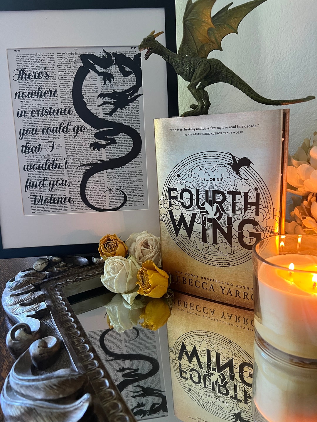 Fourth Wing, Violence, Rebecca Yarros, Dragon, Dictionary Print ...