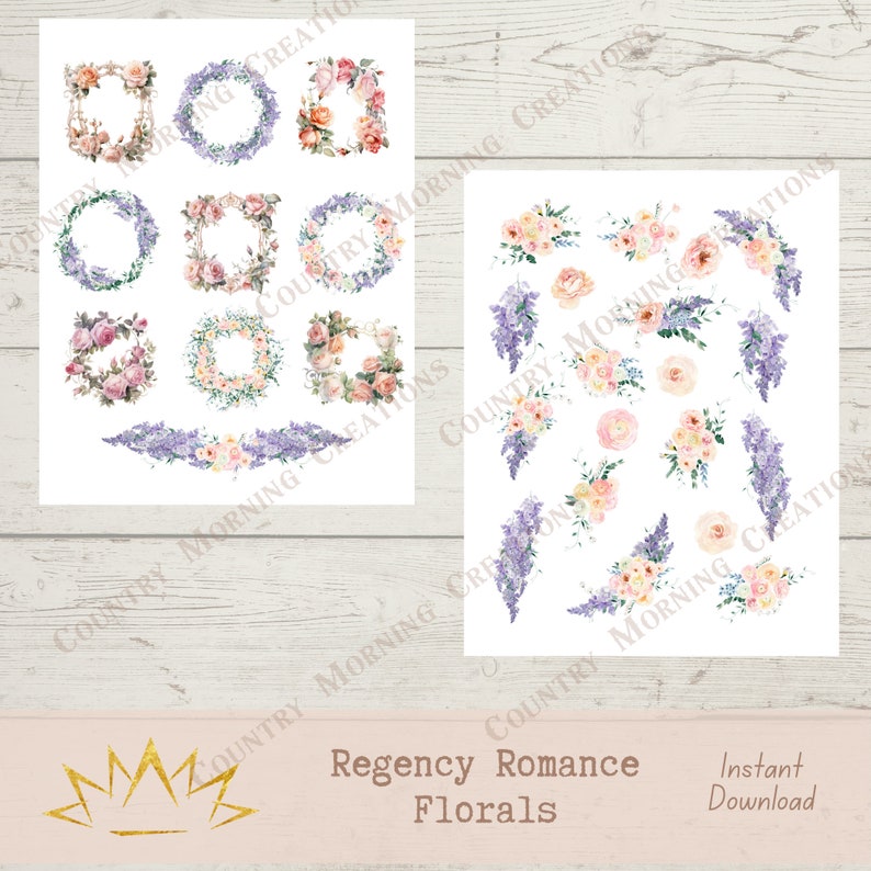 Regency Romance, Planner, Stickers, Fussycut, Planner Girls, Flowers ...