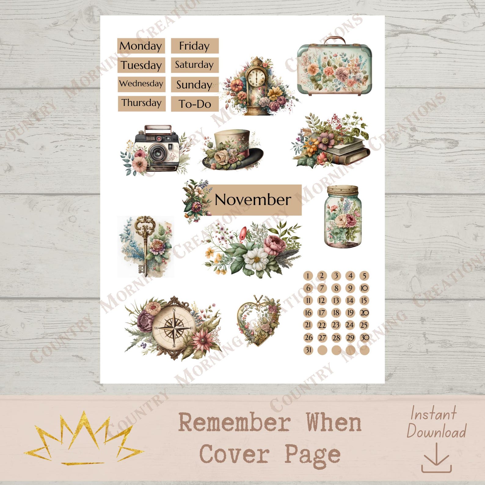 Remember When, Planner, Stickers, Fussy Cut, Planner Girls, Cricut ...