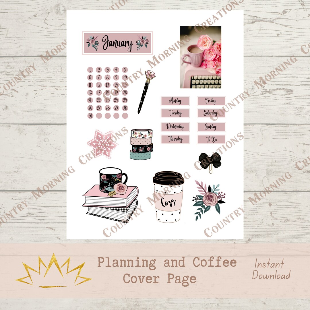 Planning and Coffee Full Planner Kit, Stickers, Planner Stickers ...