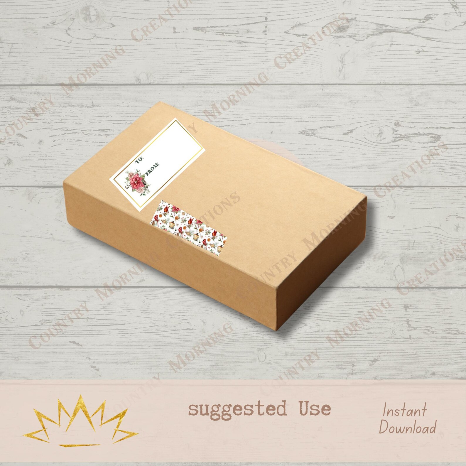Elegant Christmas Labels and Washi, Labels, Washi, DIY, Digital ...