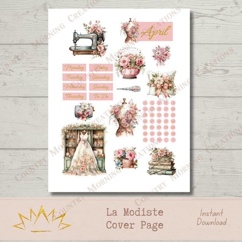 La Modiste Full Planner Kit,stickers,planner Stickers,planner,april ...