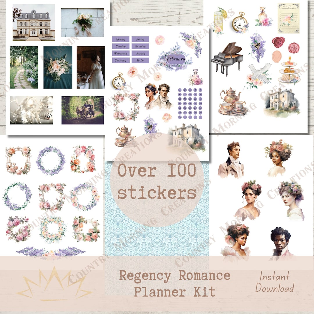 Regency Romance, Planner, Stickers, Fussycut, Planner Girls, Flowers ...