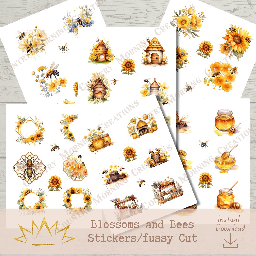 Blossoms and Bees Planner Stickers, Planner Stickers, Planner, Stickers ...