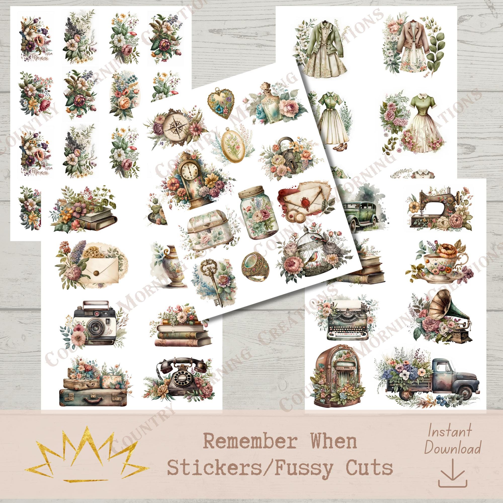 Remember When, Planner, Stickers, Fussy Cut, Planner Girls, Cricut ...