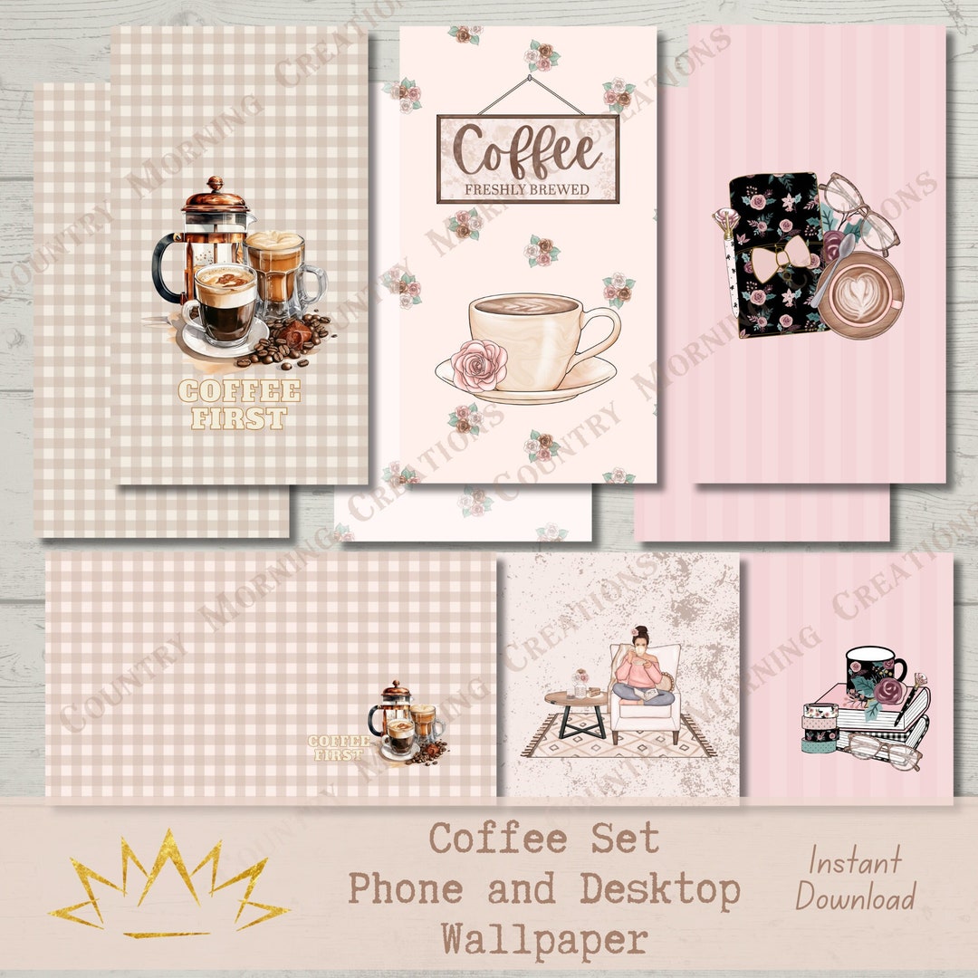 Coffee Phone and Desktop Wallpaper Set, Coffee, Phone Wallpaper ...