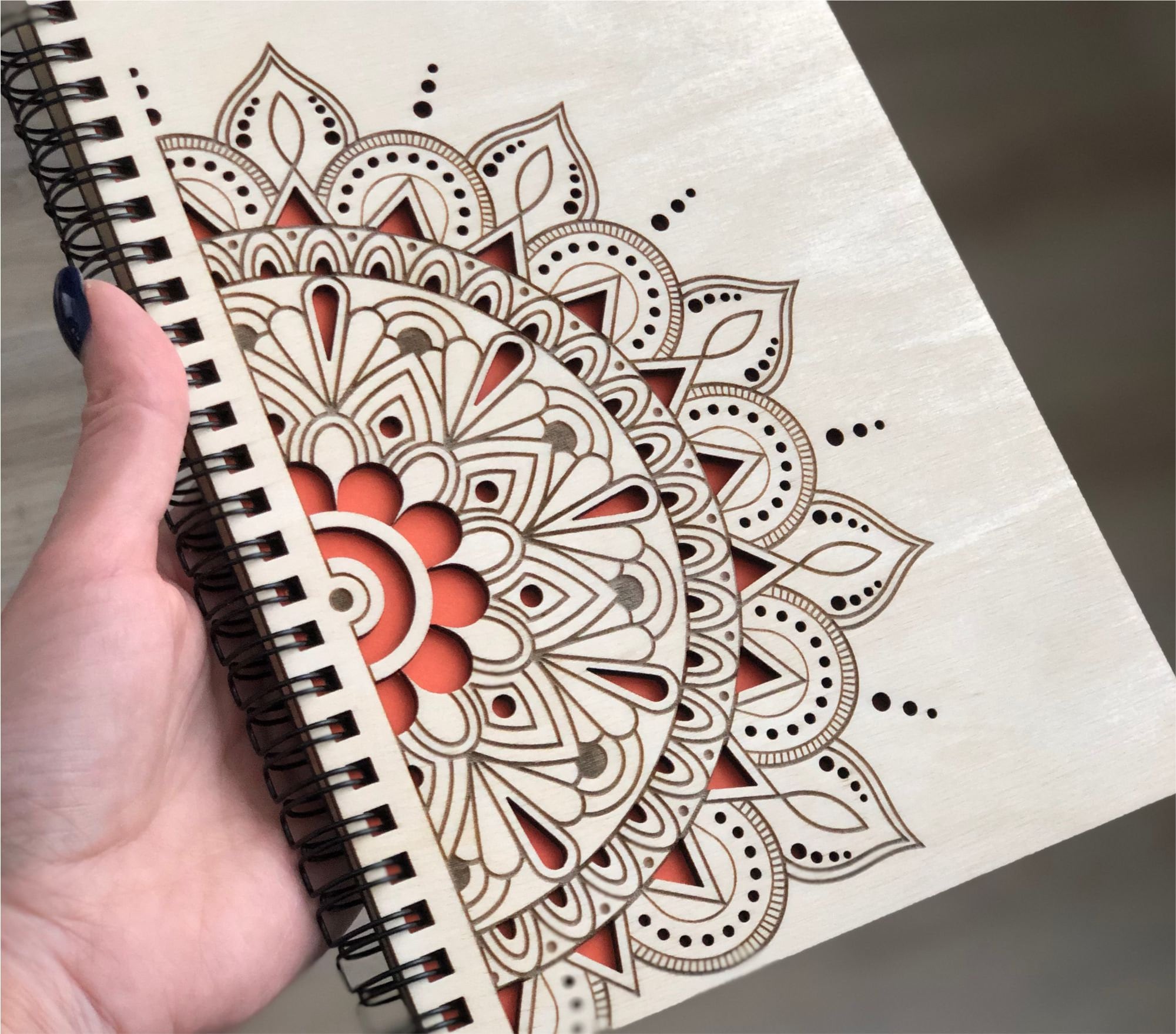 Mandala Wooden Notebook Cover / Wooden Laser Cut / Digital Files ...