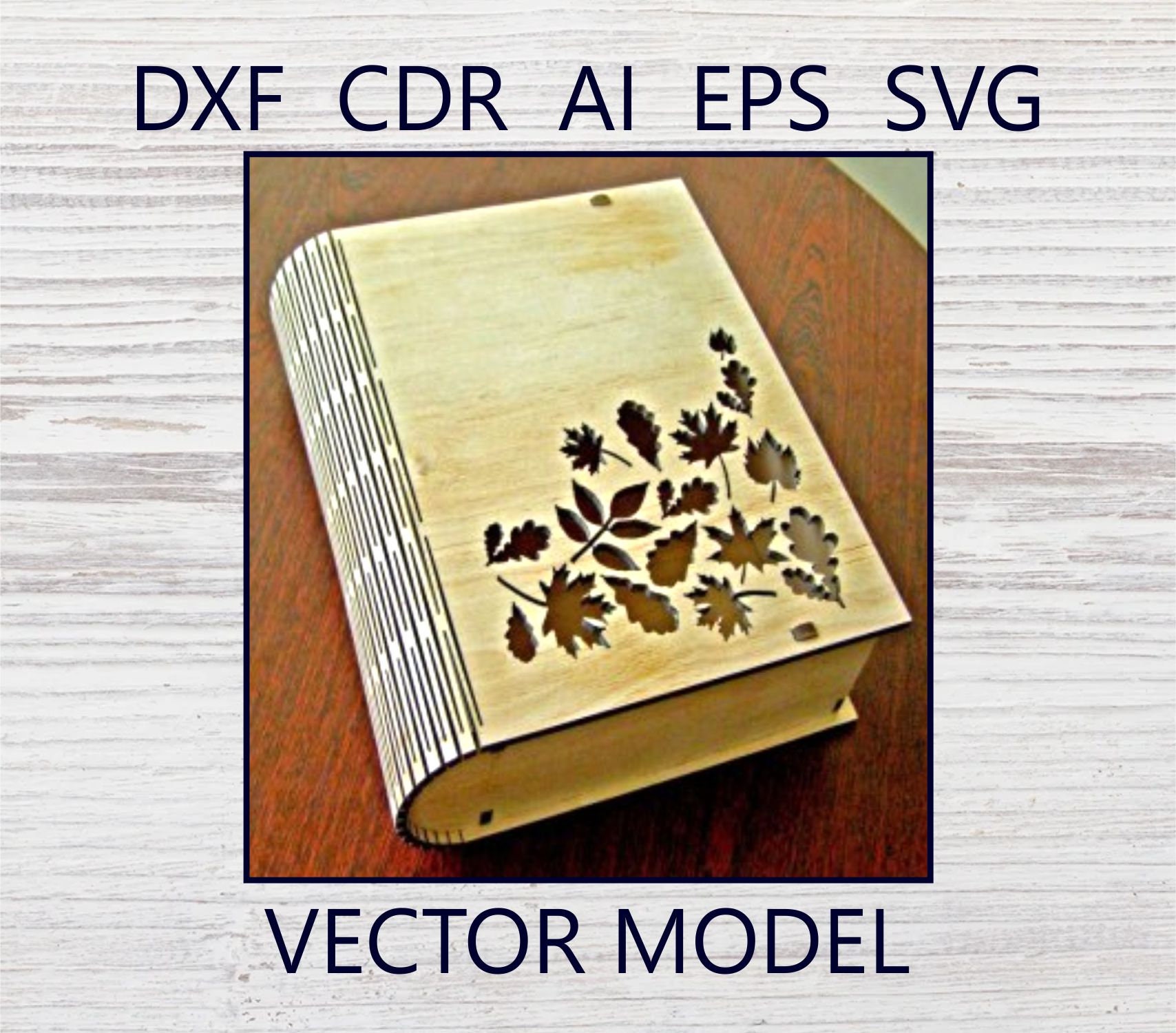 Book-box / Vector Model for CNC - Etsy