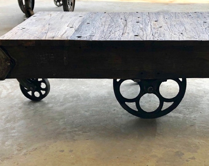 Lineberry Cart Coffee Table / Factory Cart - Etsy