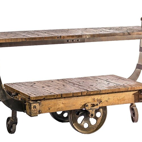 Antique Lineberry Factory Cart W/ Shelf - Etsy