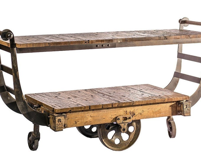 Antique Lineberry Factory Cart W/ Shelf - Etsy