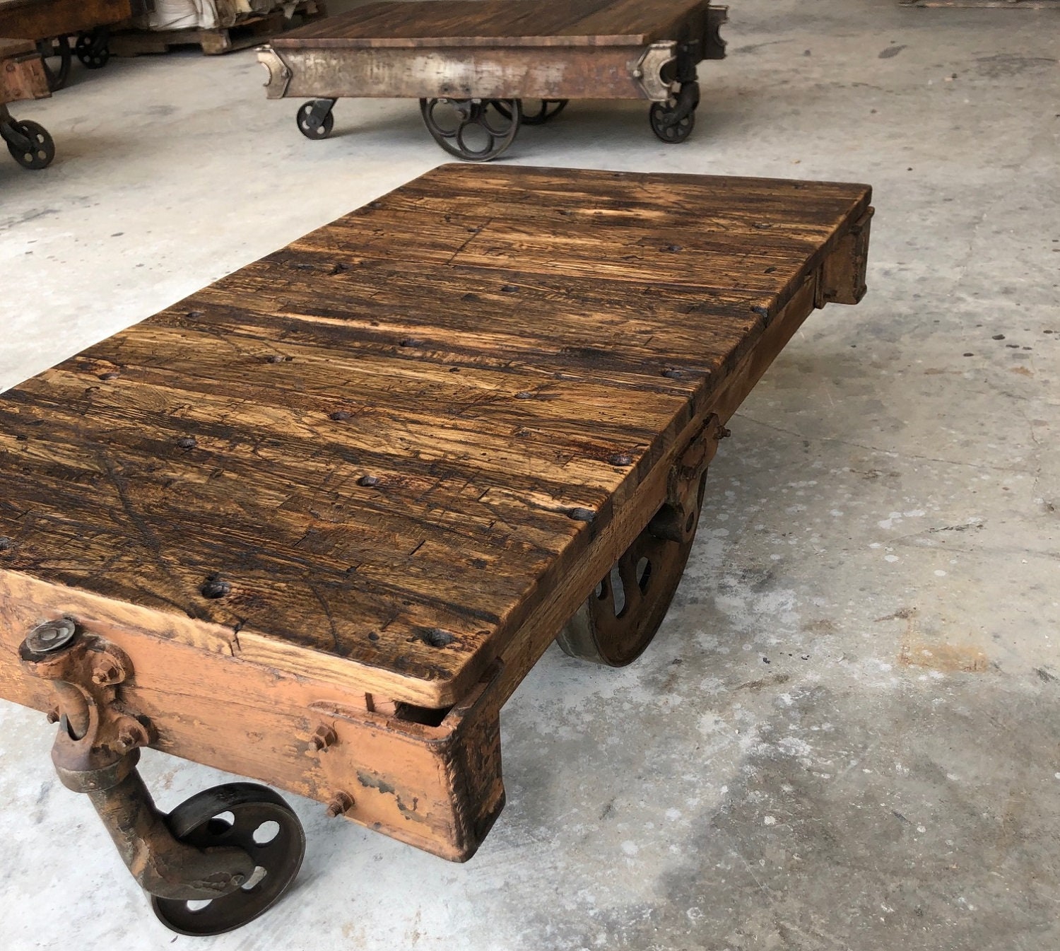 Lineberry Cart Coffee Table / Factory Cart | Etsy