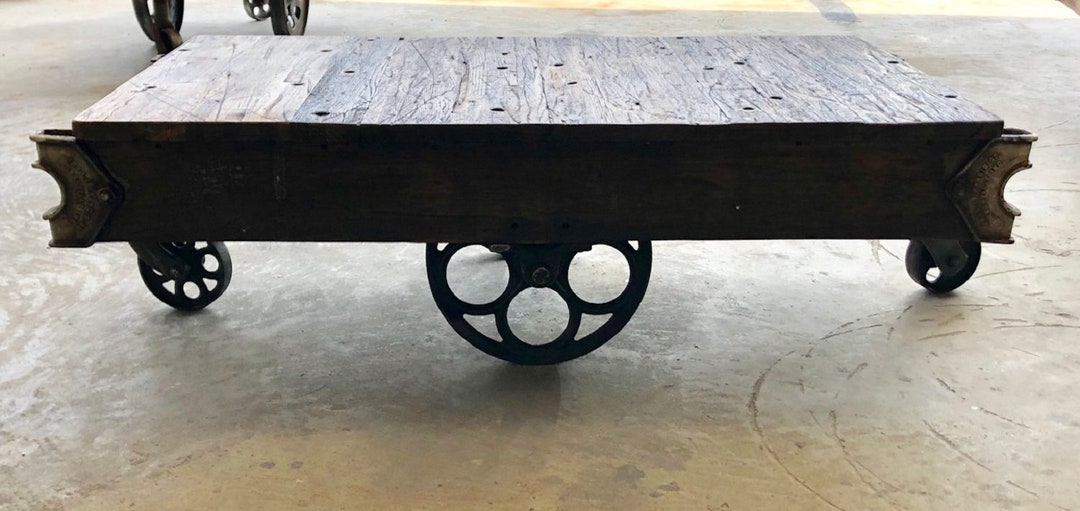 Lineberry Cart Coffee Table / Factory Cart - Etsy