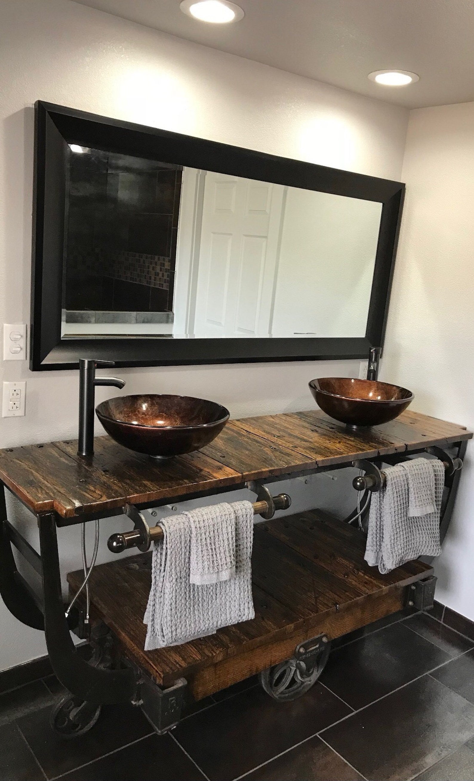 Antique Lineberry Factory Cart W/ Shelf - Etsy